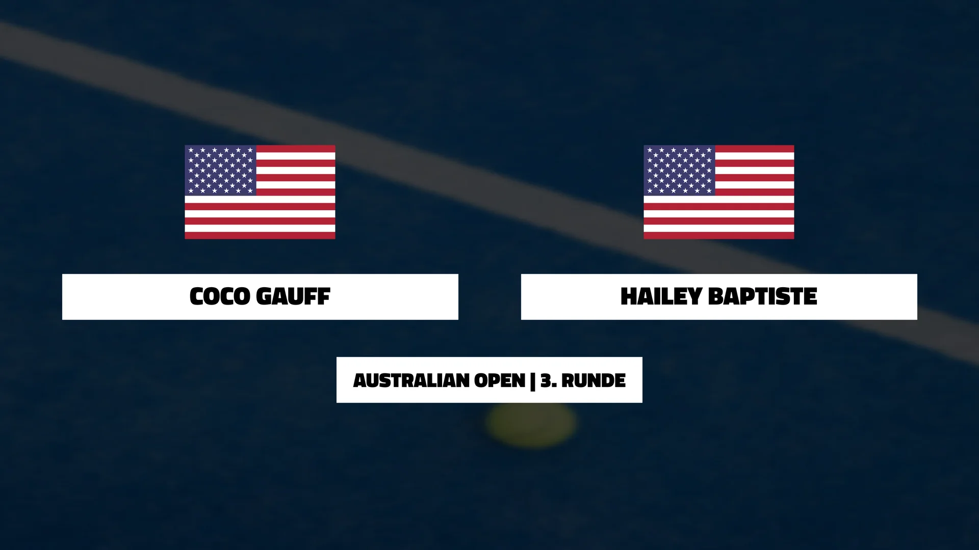 Übersicht Coco Gauff - Hailey Baptiste 2:1 | 3. Runde, Australian Open ...